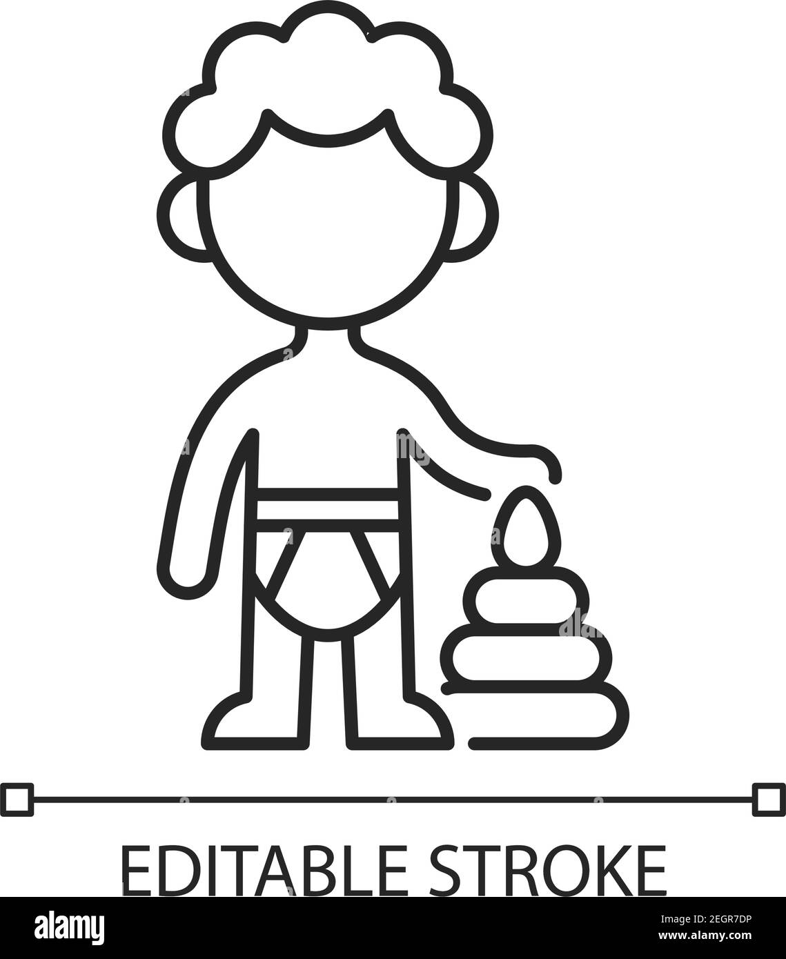 Male toddler linear icon Stock Vector Image & Art - Alamy