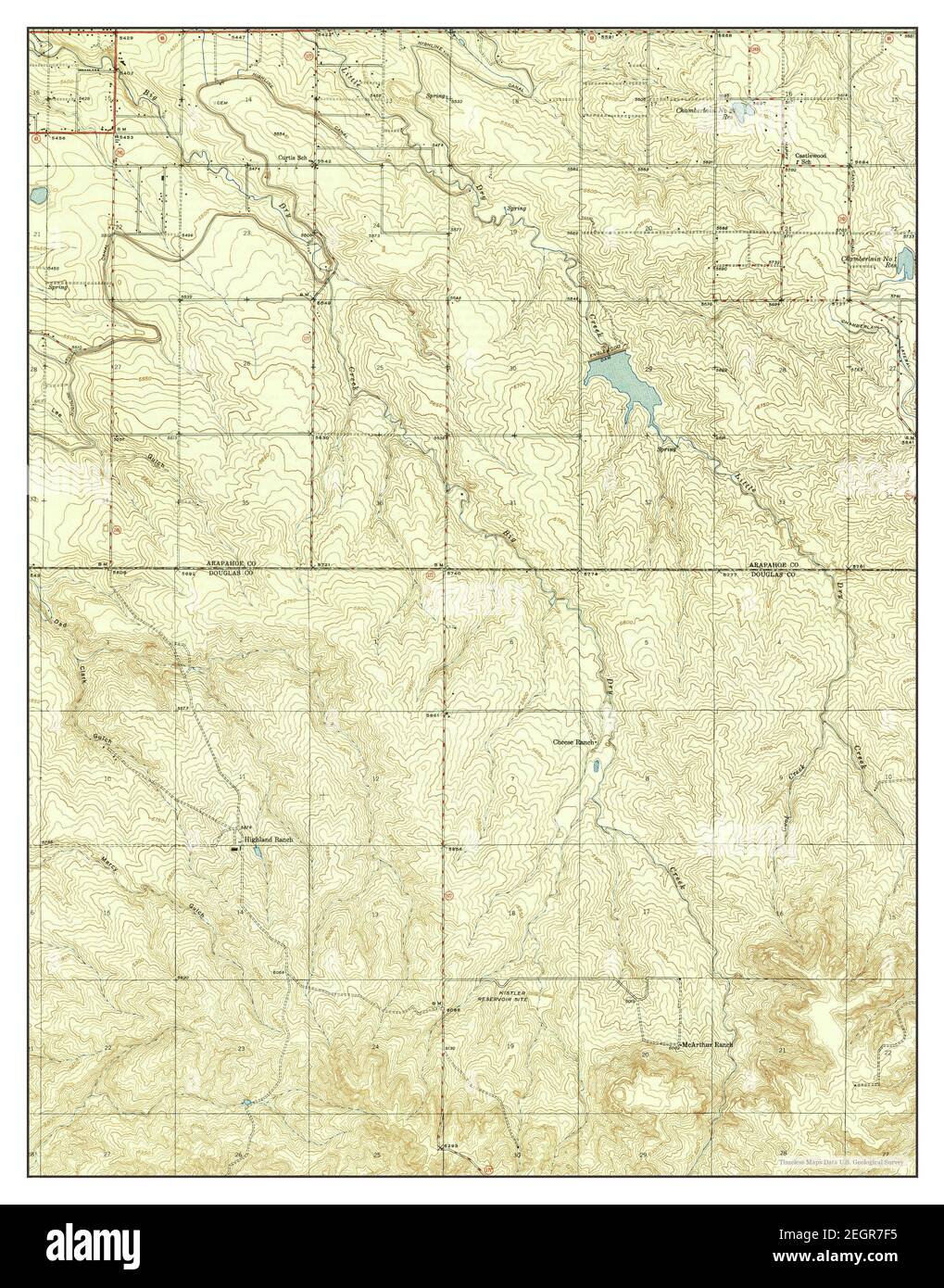 Highland Ranch, Colorado, map 1949, 1:24000, United States of America ...