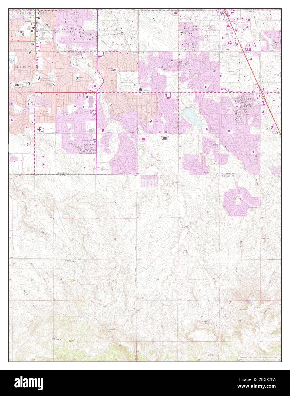 Highlands Ranch, Colorado, map 1965, 1:24000, United States of America ...