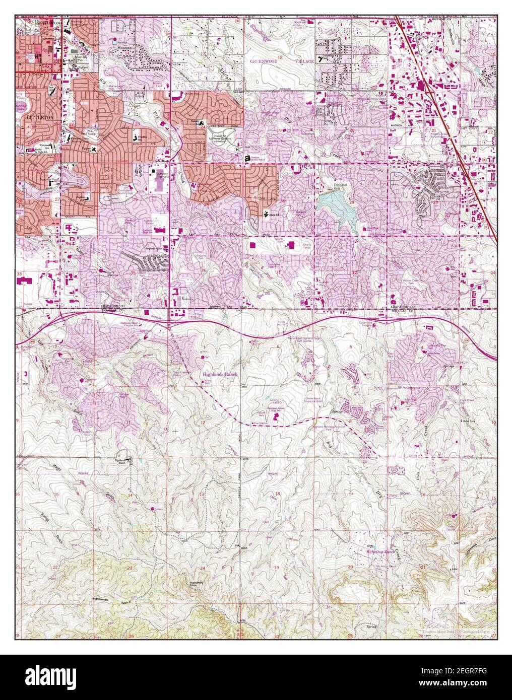 Highlands Ranch, Colorado, map 1965, 1:24000, United States of America ...