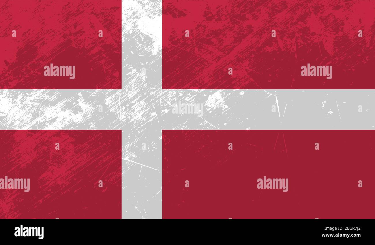 Denmark flag with waving grunge texture. Vector background Stock Vector ...