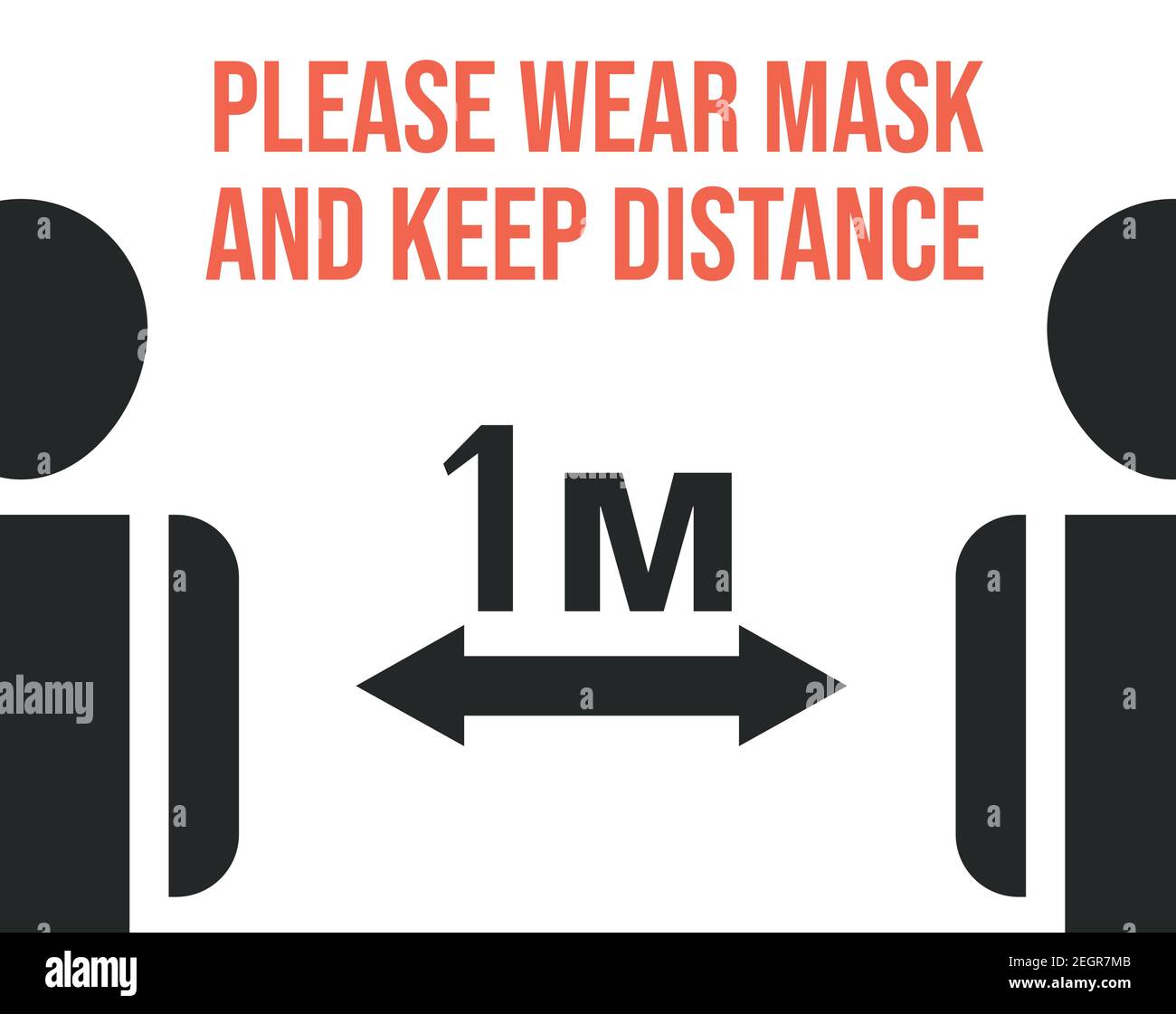 Please wear mask and keep safe social distance vector flat banner ...