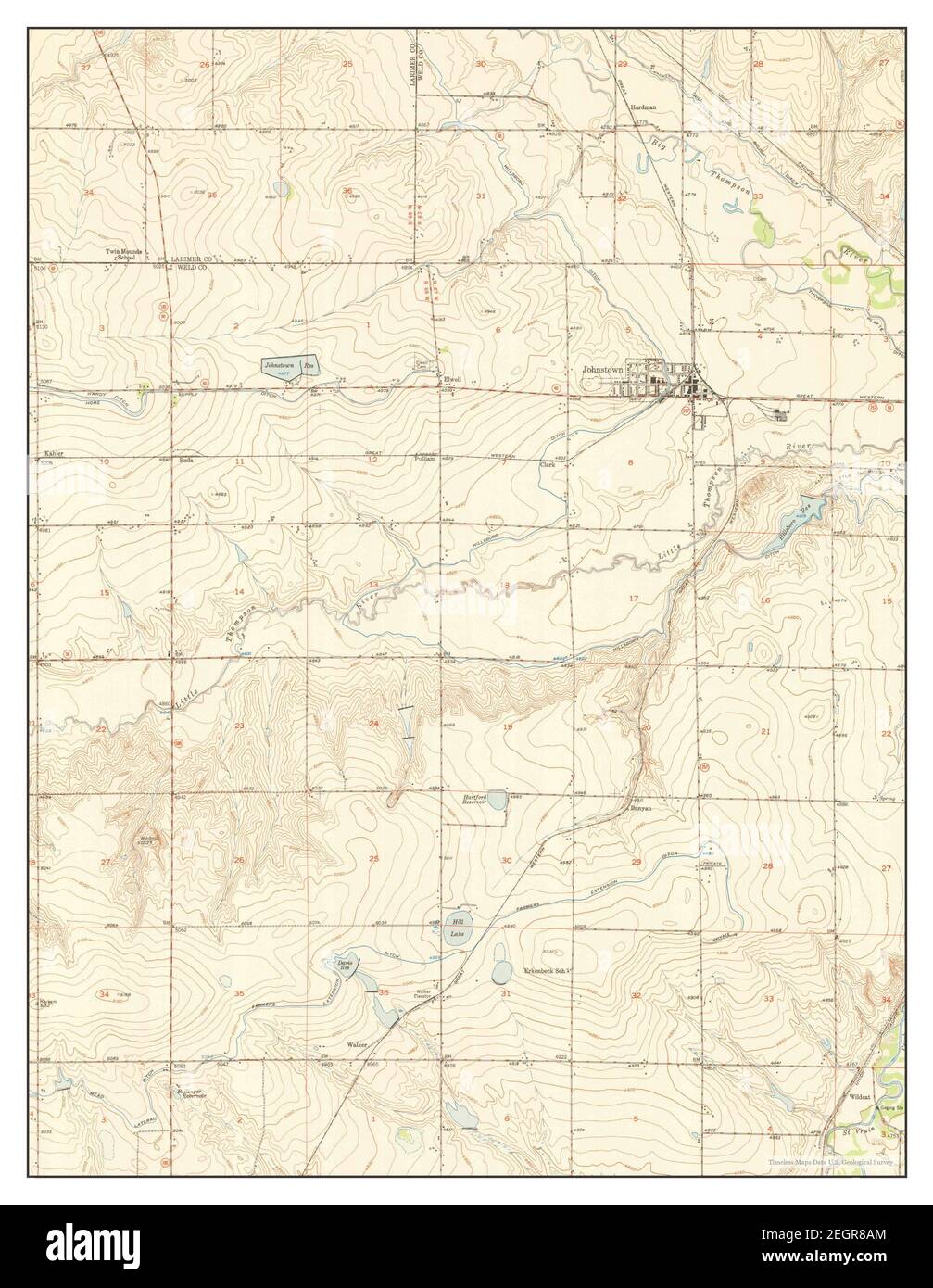 Johnstown, Colorado, map 1951, 1:24000, United States of America by ...