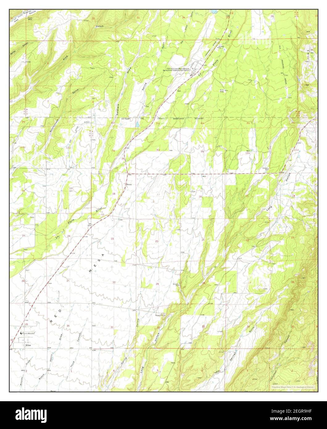 Kline, Colorado, map 1968, 1:24000, United States of America by ...