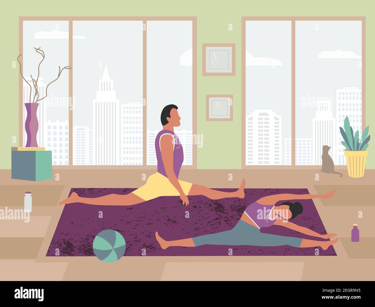 Couple training home Stock Vector Images - Alamy