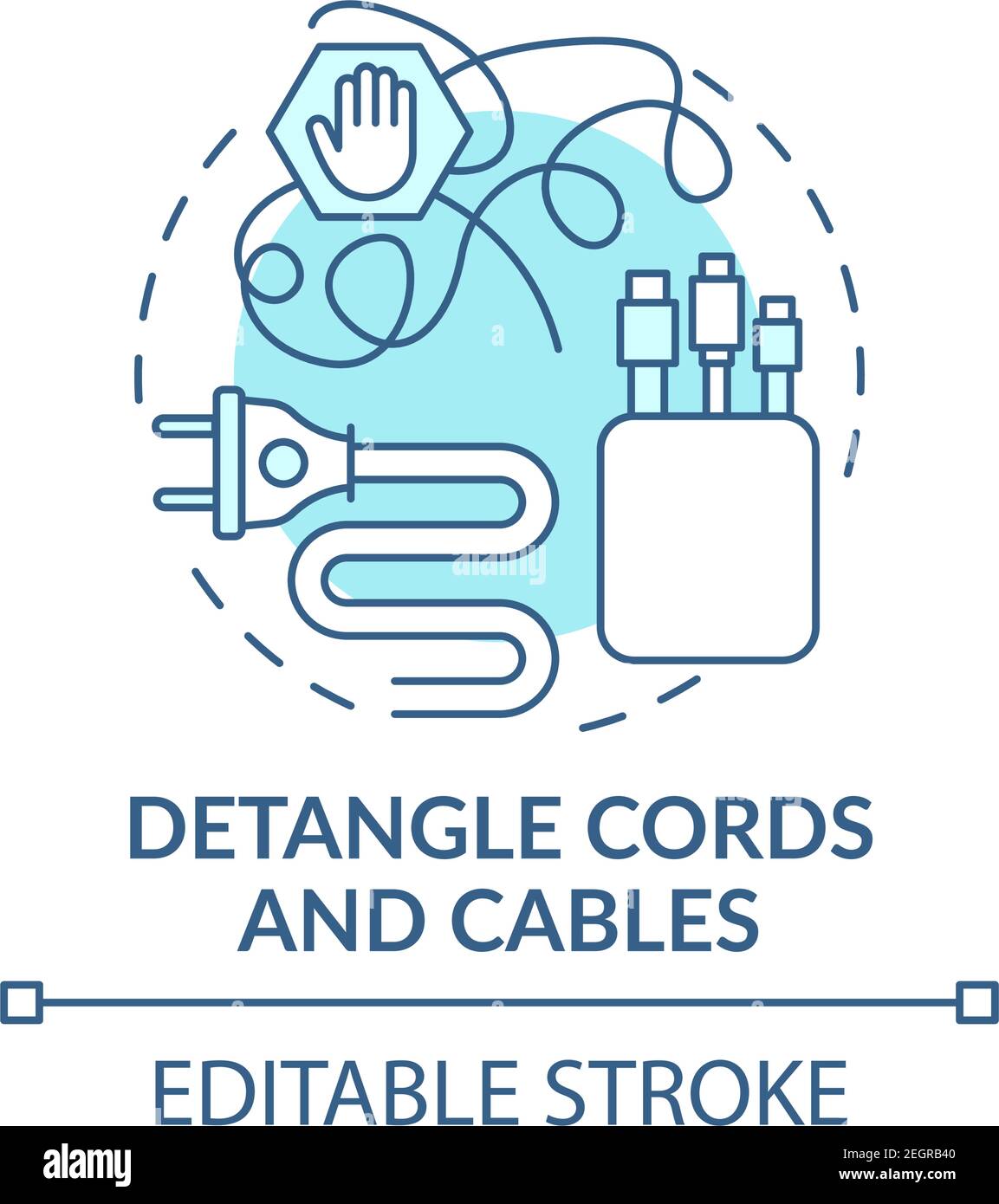 Detangle cords and cables concept icon Stock Vector Image & Art - Alamy