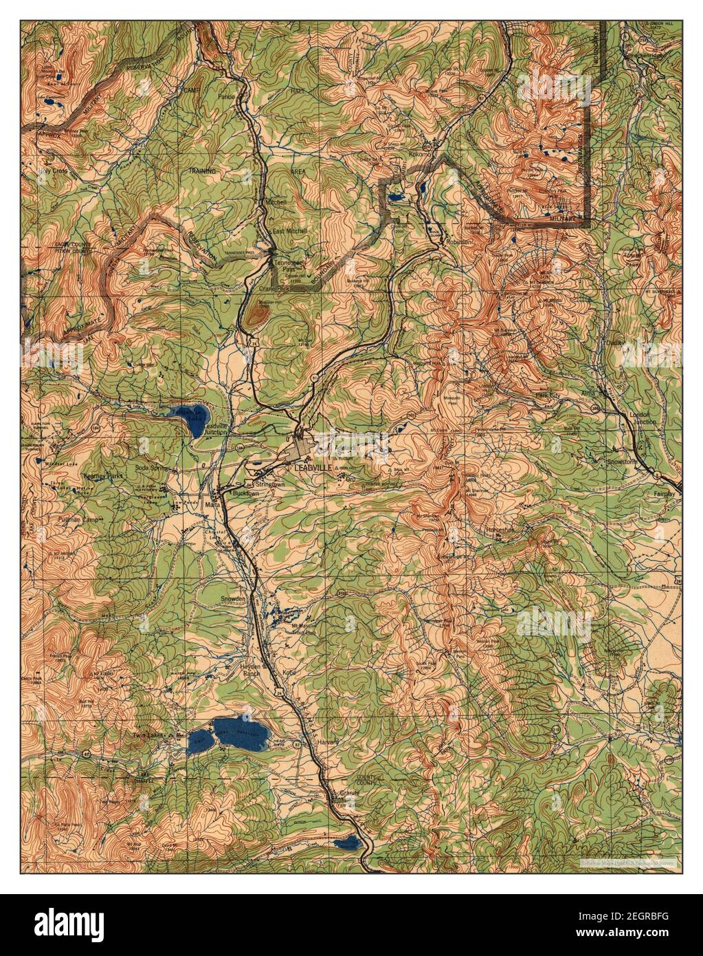Leadville, Colorado, map 1942, 1:125000, United States of America by ...