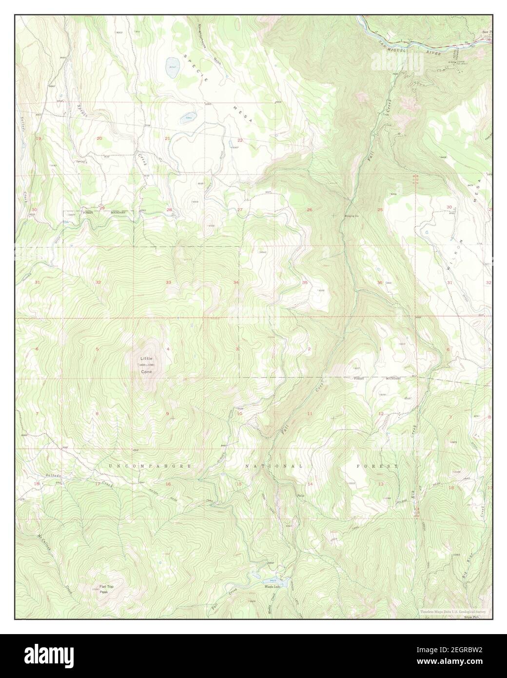 Little Cone, Colorado, map 1953, 1:24000, United States of America by ...