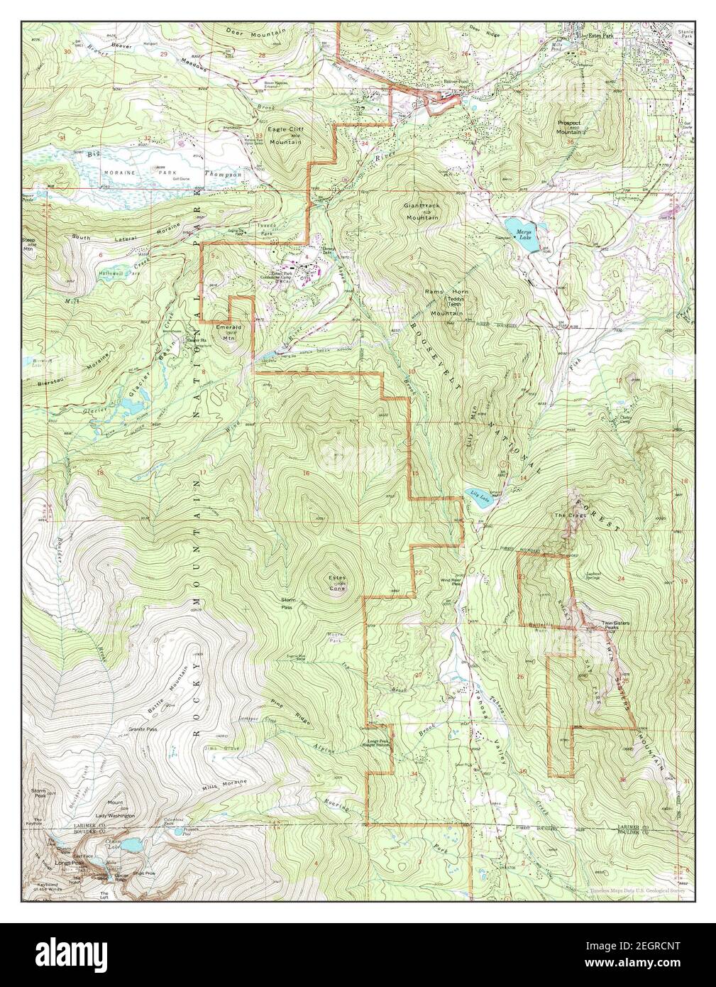 Longs Peak, Colorado, map 1961, 1:24000, United States of America by ...