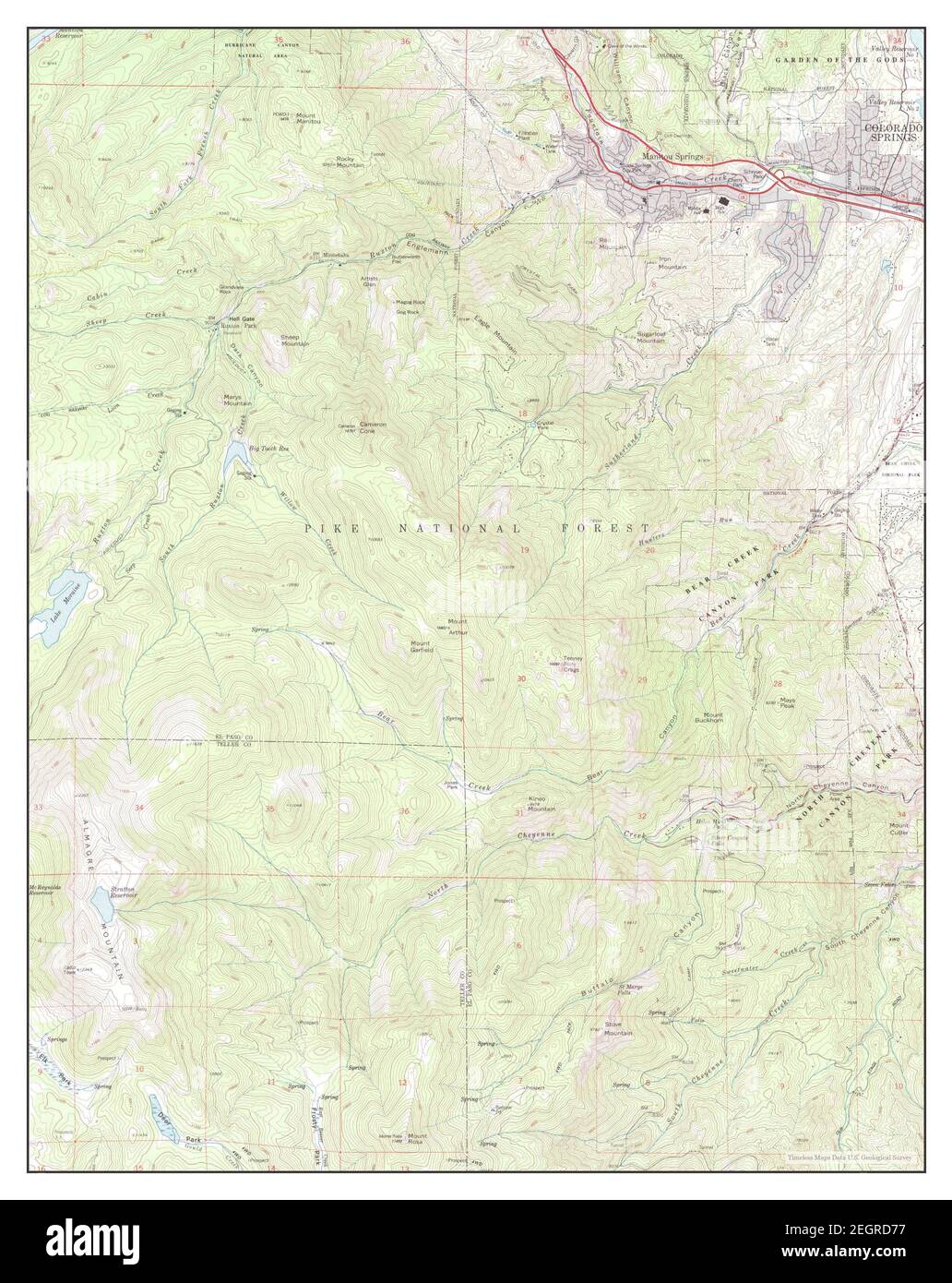 Manitou Springs, Colorado, map 1961, 1:24000, United States of America ...