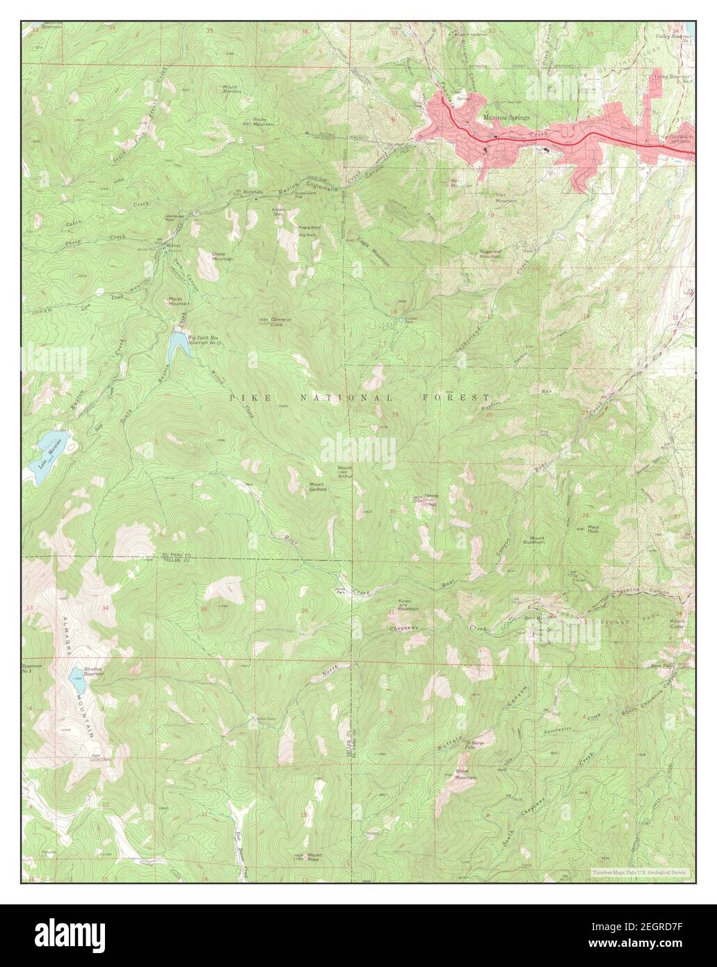 Manitou Springs, Colorado, map 1961, 1:24000, United States of America ...