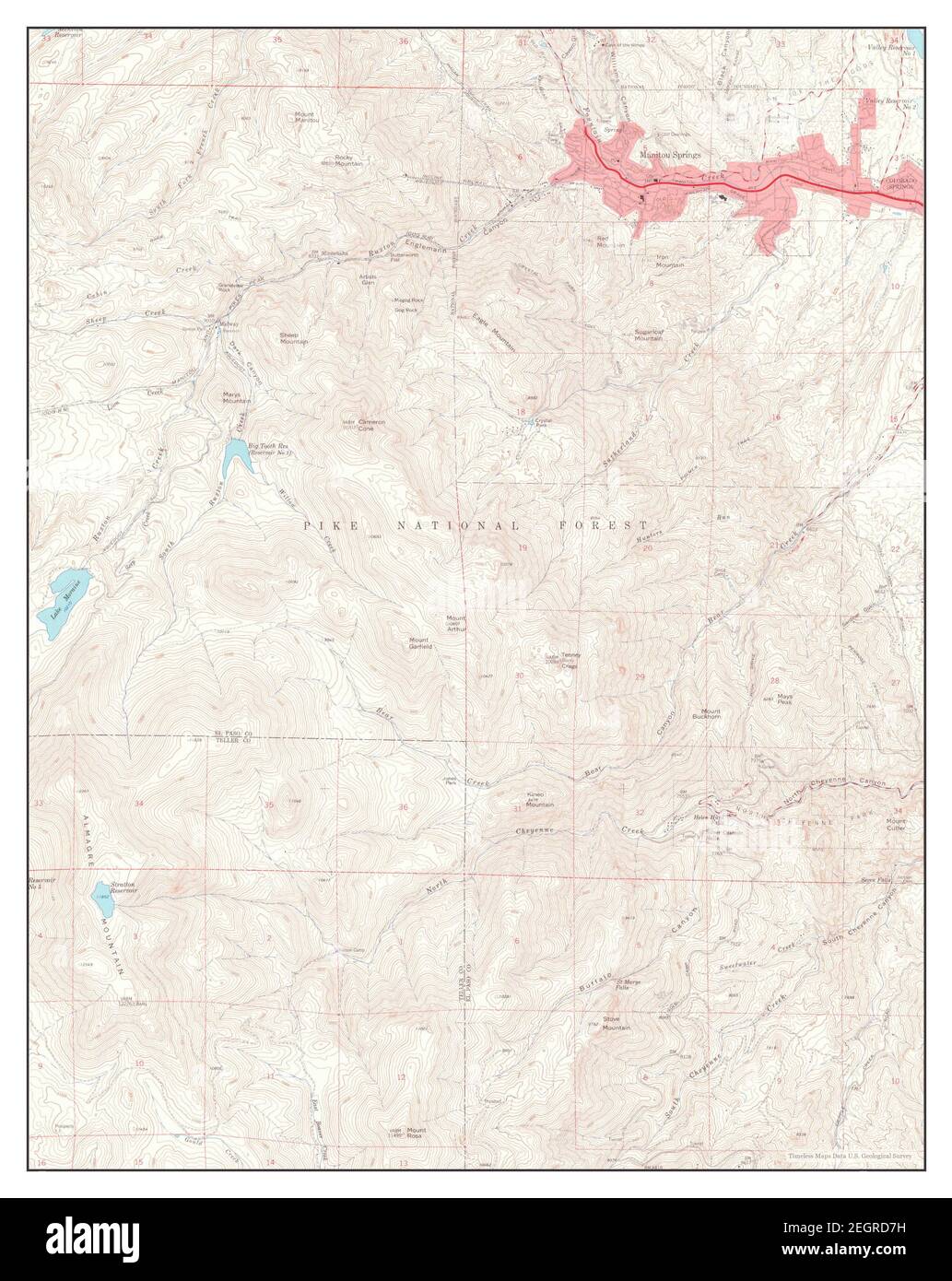 Manitou Springs, Colorado, map 1961, 1:24000, United States of America ...