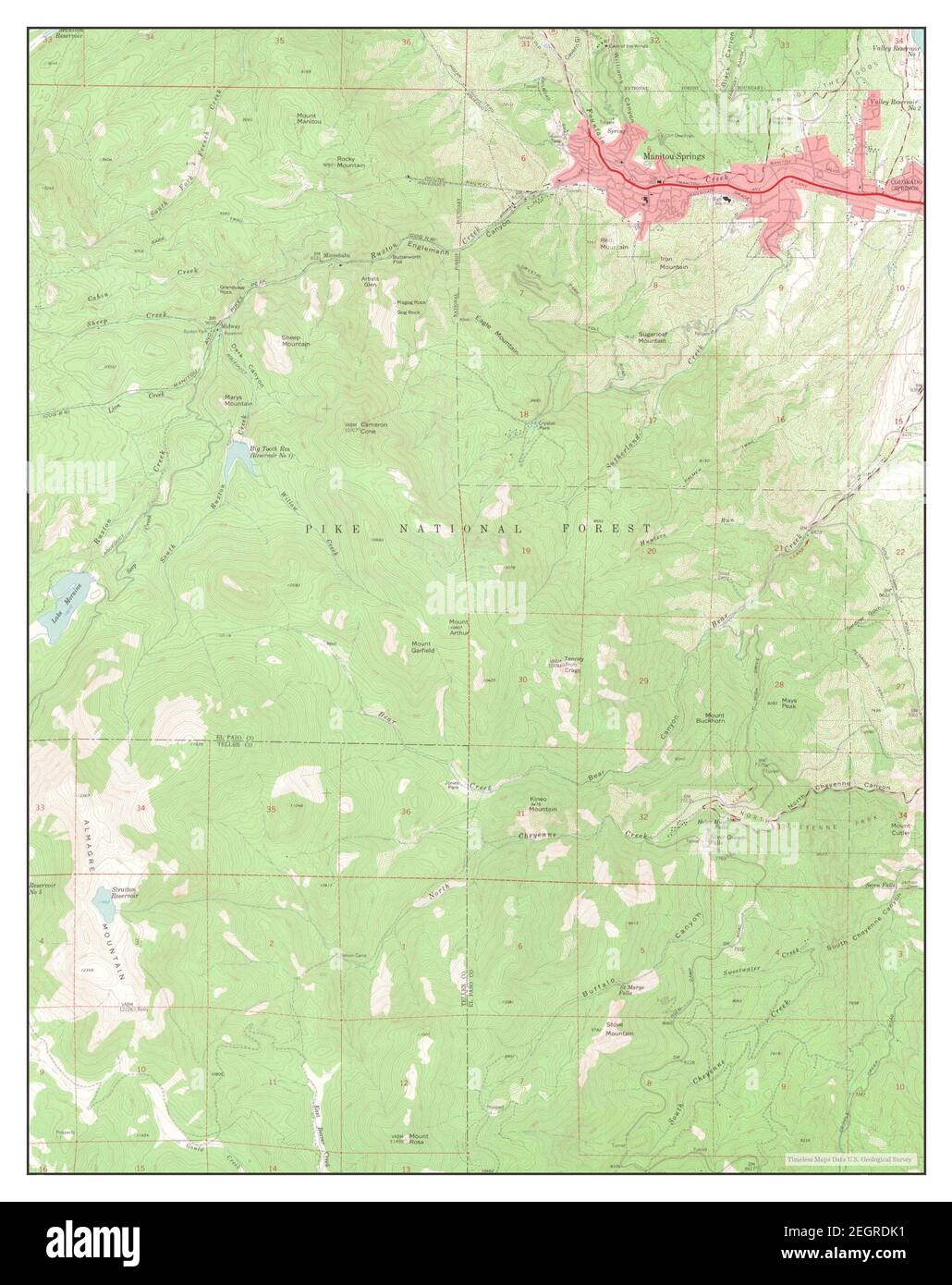 Manitou Springs, Colorado, map 1961, 1:24000, United States of America ...