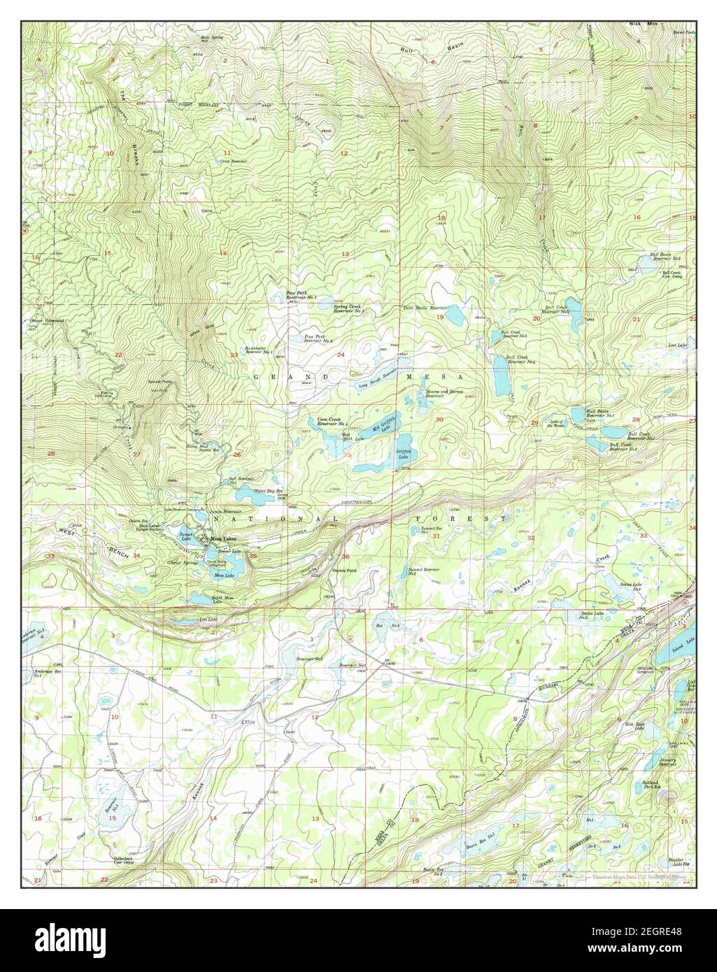 Mesa Lakes, Colorado, map 1955, 1:24000, United States of America by ...