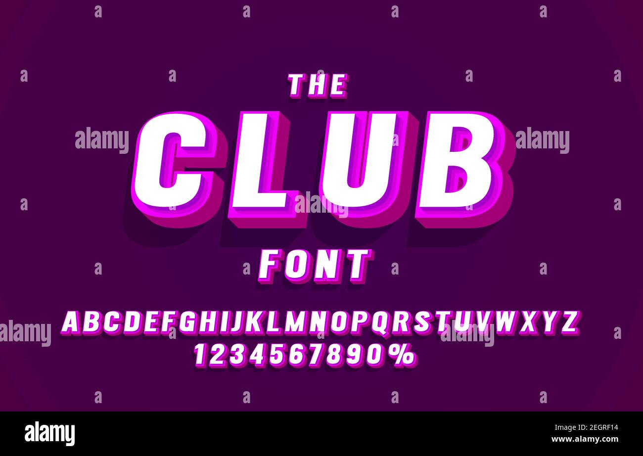 Club font set collection, letters and numbers symbol. Vector ...