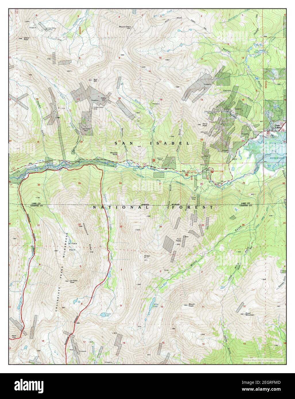 Mount Elbert, Colorado, map 1994, 1:24000, United States of America by ...