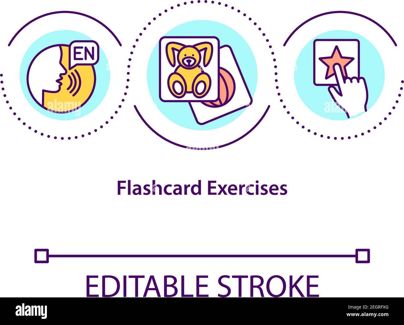 Flashcard exercises concept icon Stock Vector Image & Art - Alamy