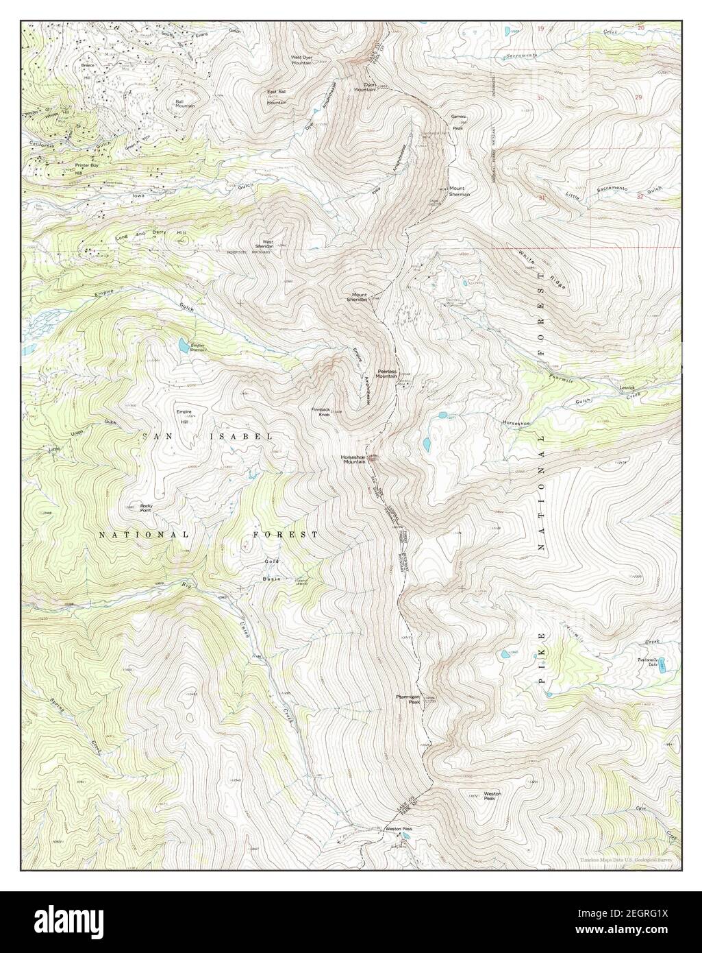 Mount Sherman, Colorado, map 1961, 1:24000, United States of America by ...