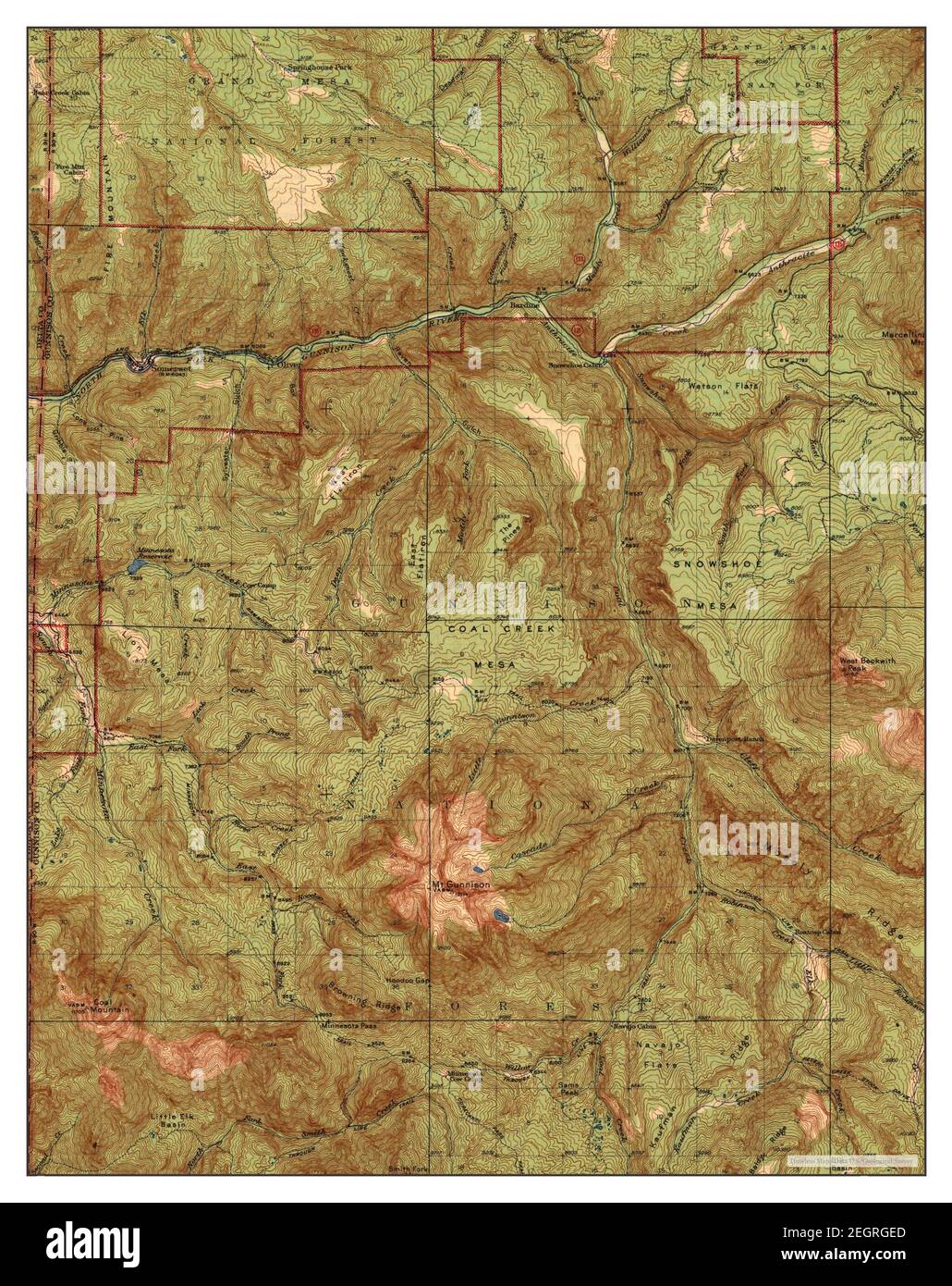 Mt Gunnison, Colorado, map 1945, 1:62500, United States of America by ...
