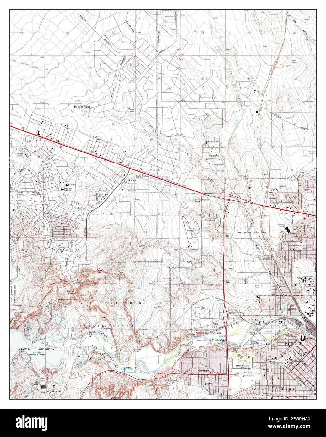 Mapas De Pueblo Colorado Pueblo, Colorado, Map 1957, 1:250000, United