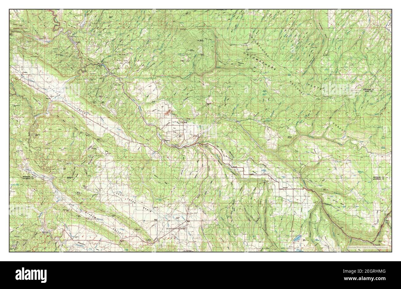 Map of nucla Cut Out Stock Images & Pictures - Alamy