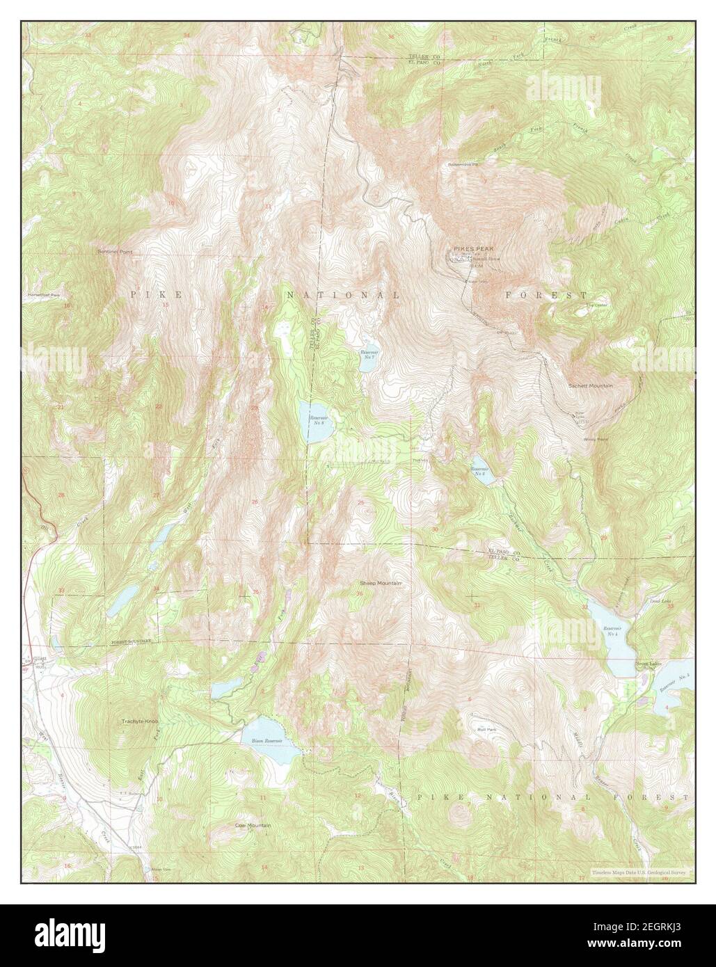 Pikes Peak Physical Map