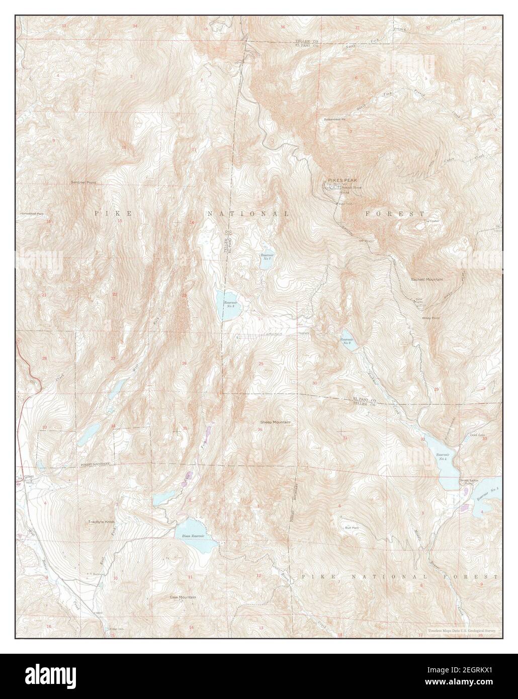 Pikes Peak, Colorado, map 1951, 1:24000, United States of America by ...