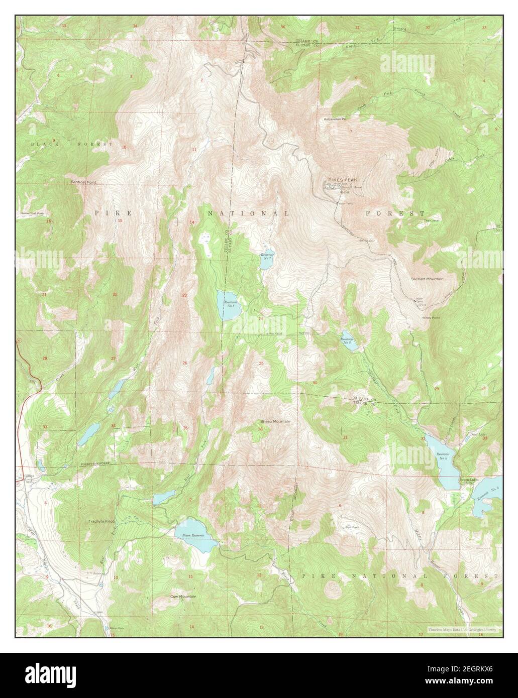 Pikes Peak, Colorado, map 1951, 1:24000, United States of America by ...