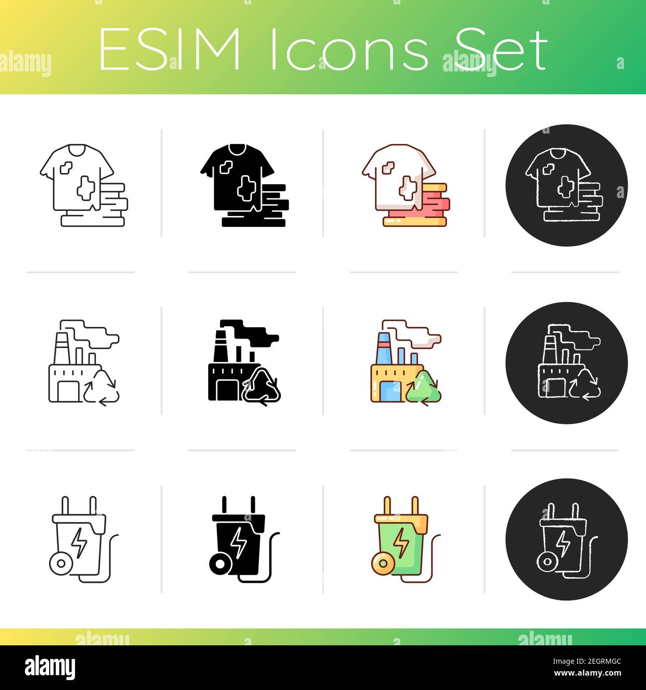 Garbage collection icons set Stock Vector Image & Art - Alamy