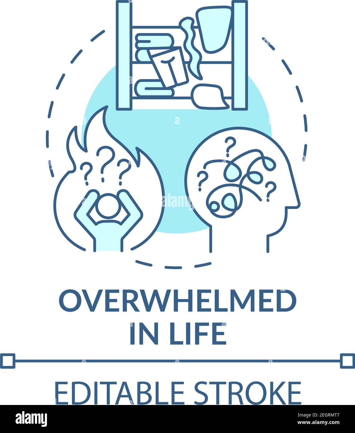 Overwhelmed in life concept icon Stock Vector Image & Art - Alamy