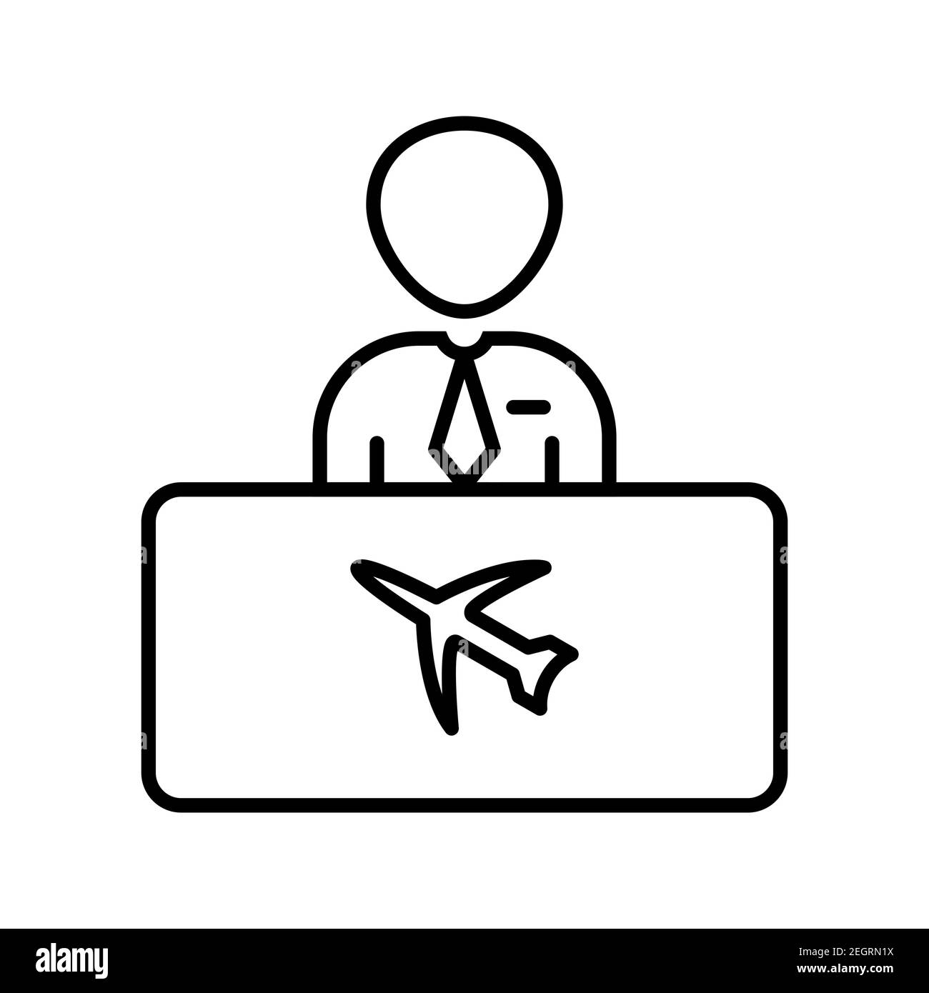 Illustration of airport information desk line vector icon isolated on ...