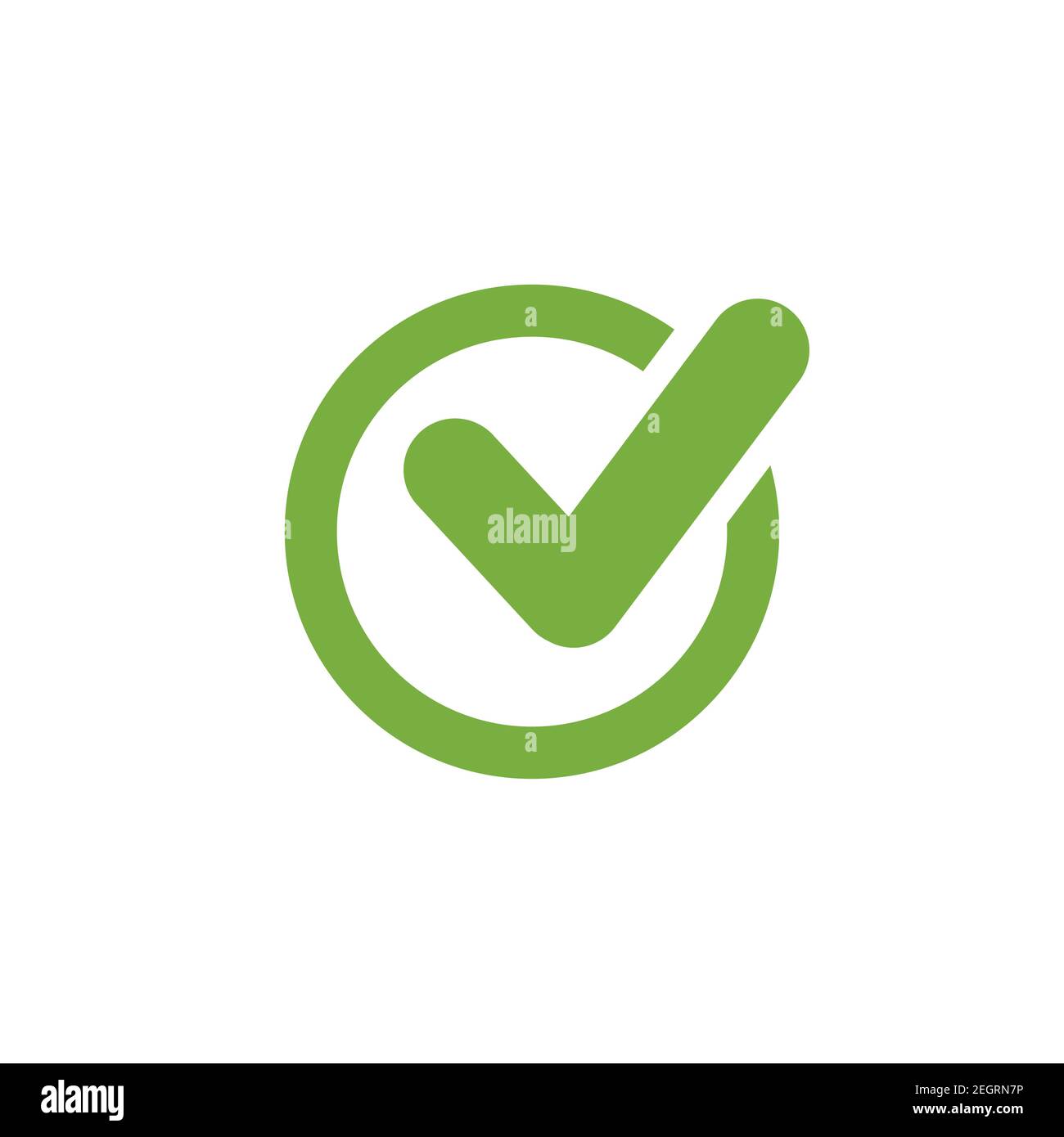 Valid Seal icon. Green tick over green circle. Flat OK sticker icon ...