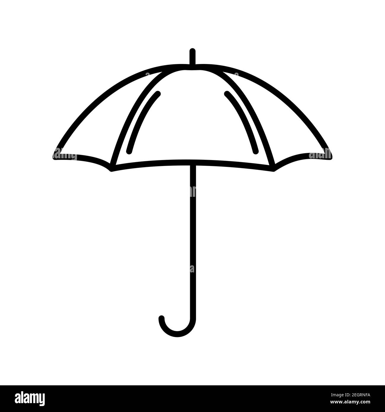 Illustration of umbrella line vector icon isolated on white background ...