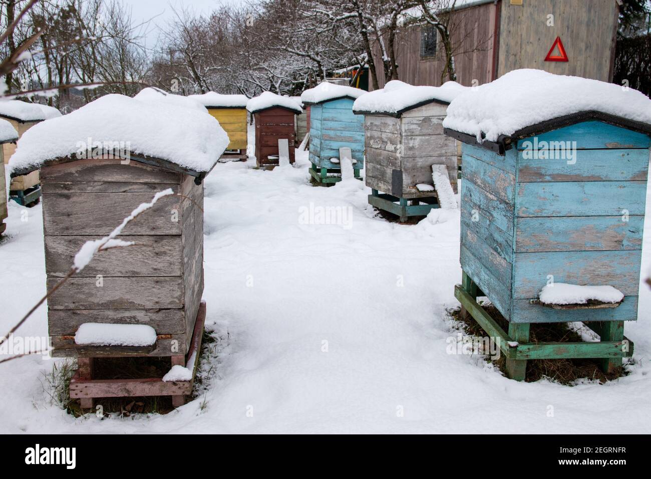 Beehive during winter hi-res stock photography and images - Alamy