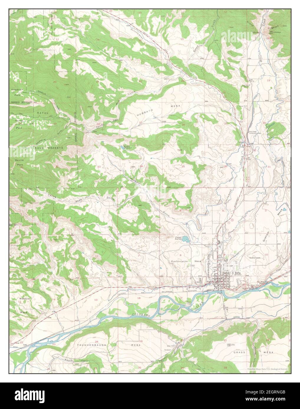 Rifle, Colorado, map 1952, 1:24000, United States of America by ...