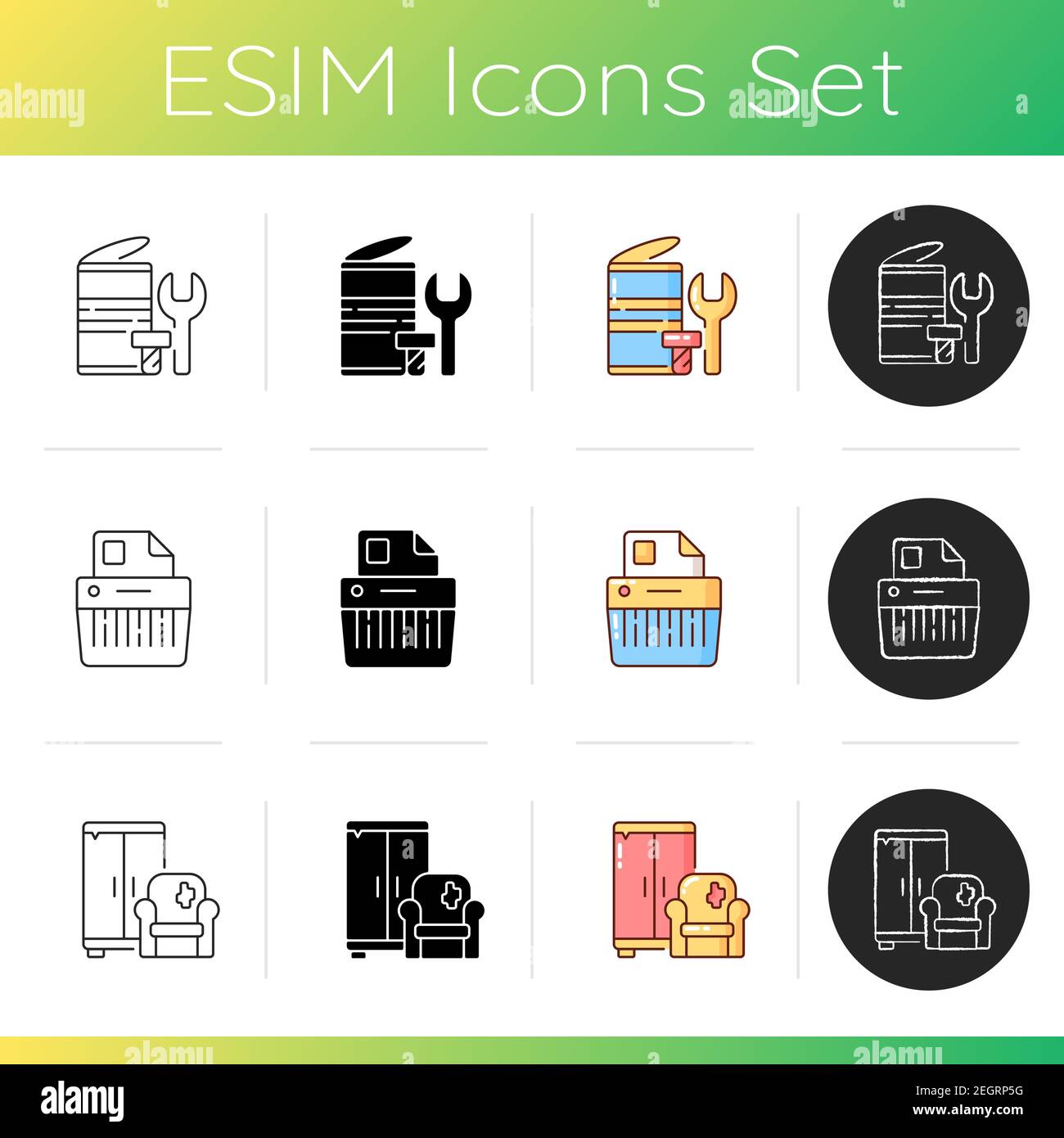 Waste disposal icons set Stock Vector Image & Art - Alamy