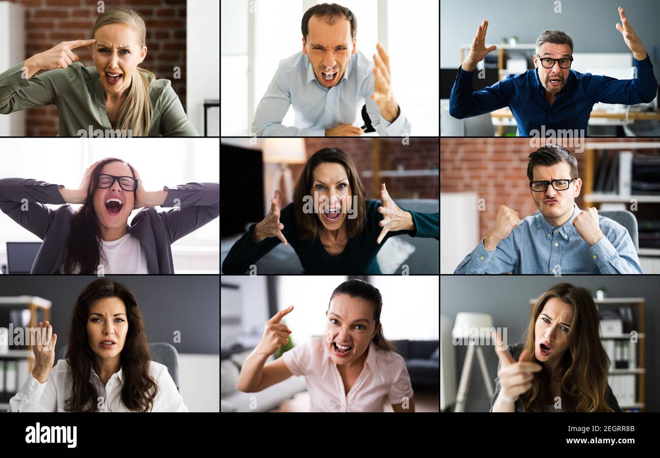 Group Of Angry People