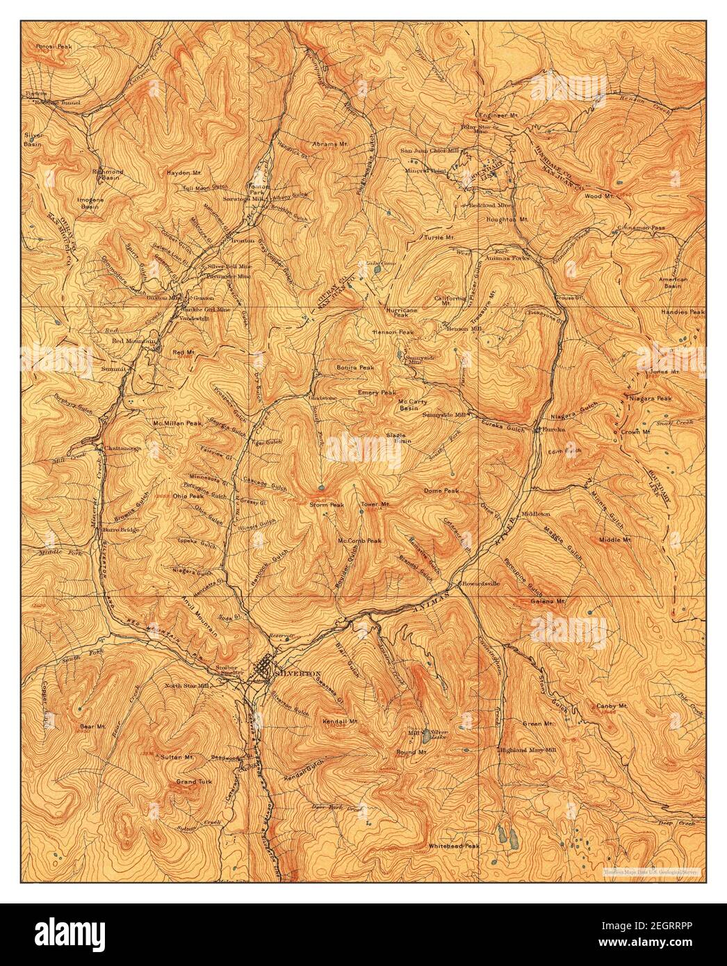 Silverton, Colorado, map 1897, 1:62500, United States of America by ...