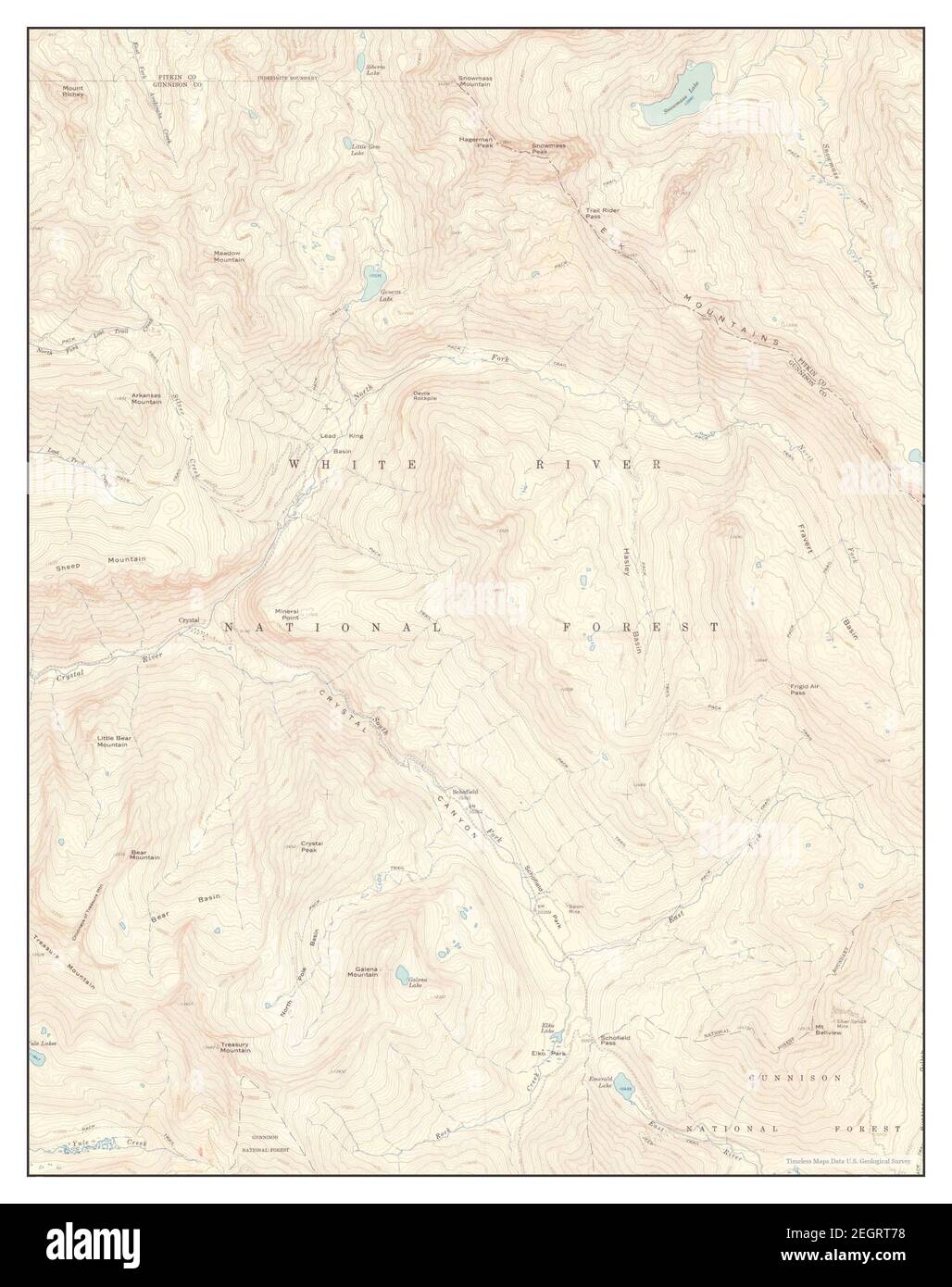 Snowmass Mountain, Colorado, map 1960, 1:24000, United States of ...