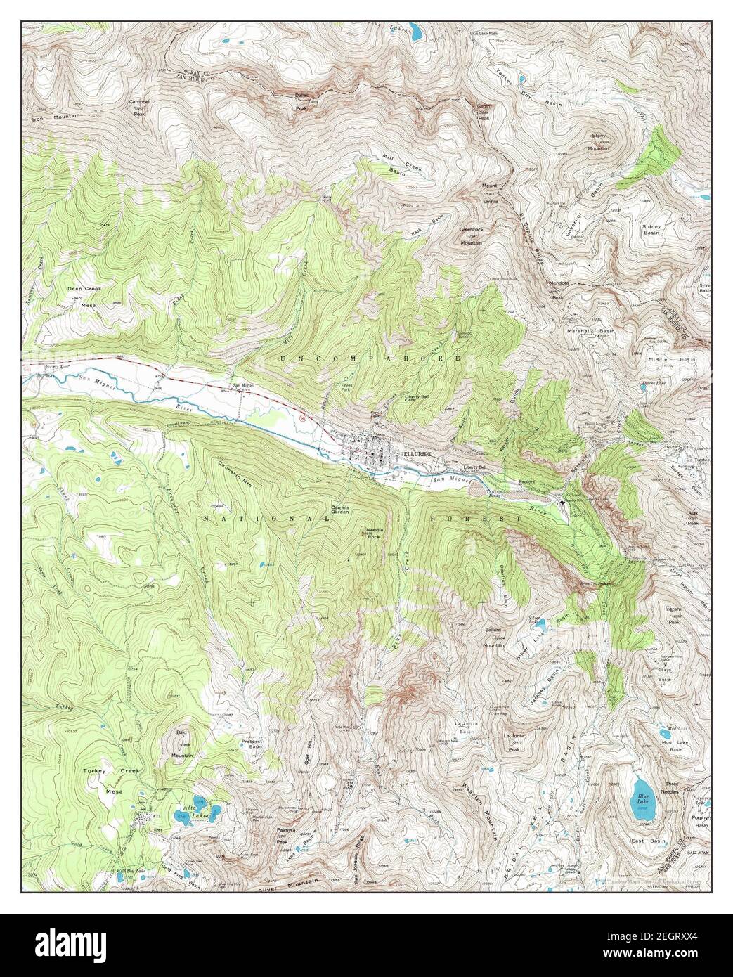 Map of telluride colorado hi-res stock photography and images - Alamy