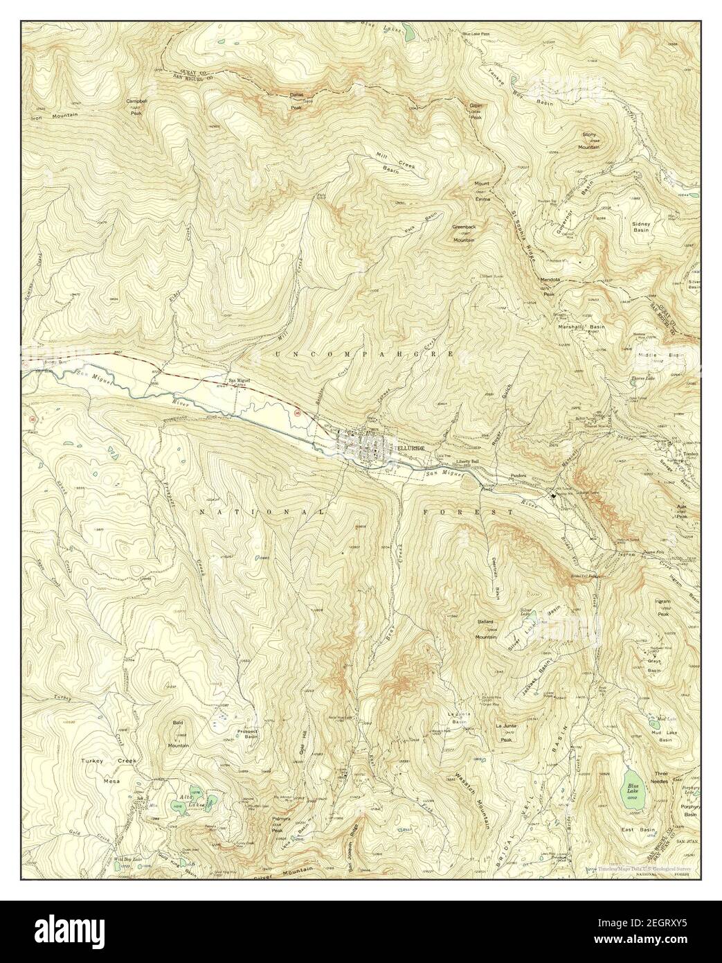 Map of telluride colorado hi-res stock photography and images - Alamy