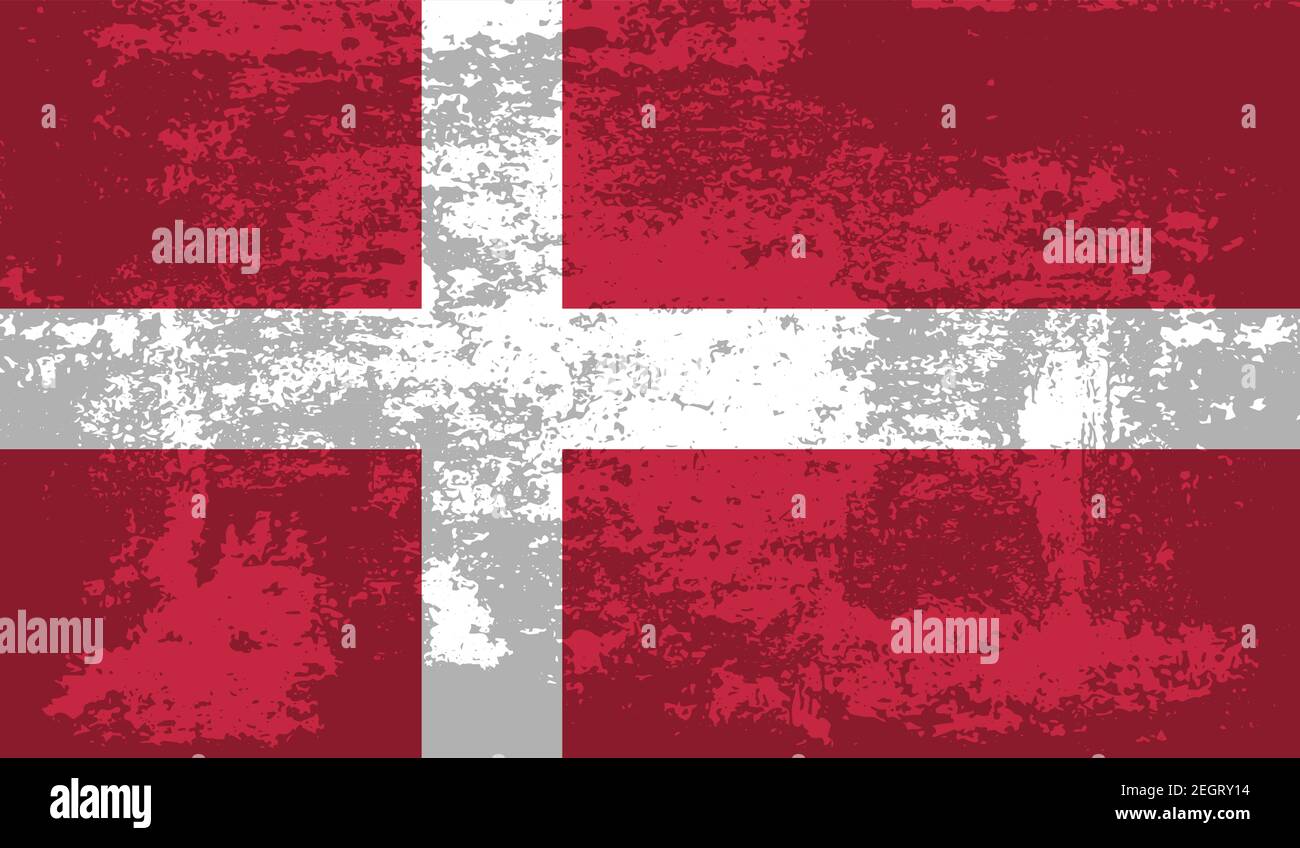 Denmark flag with waving grunge texture. Vector background Stock Vector ...