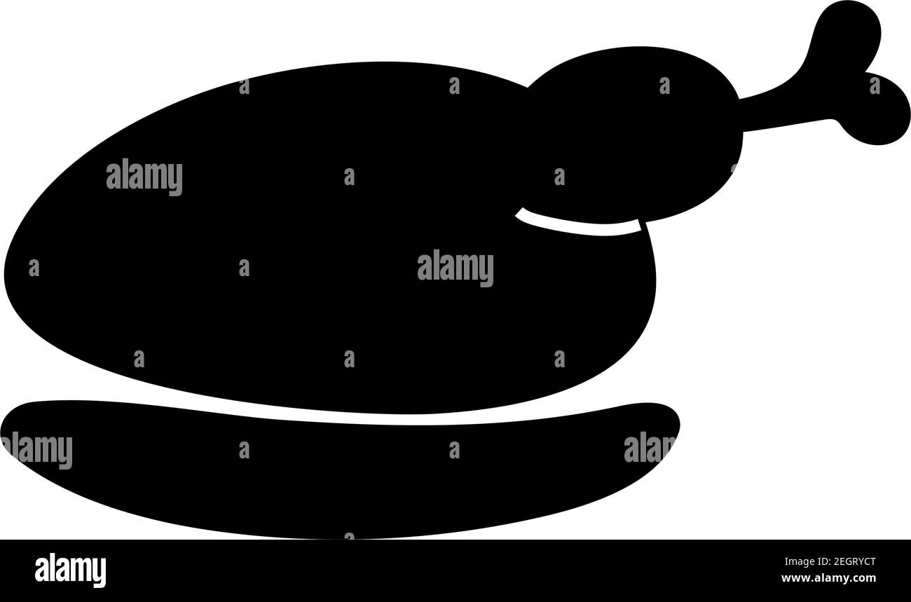 chicken food silhouette style icon vector illustration design Stock ...
