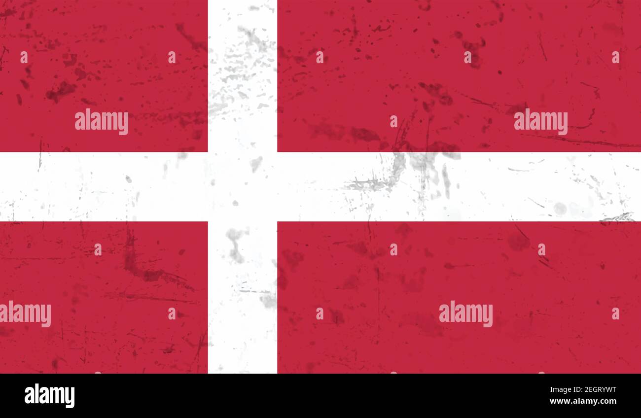Denmark flag with waving grunge texture. Vector background Stock Vector ...