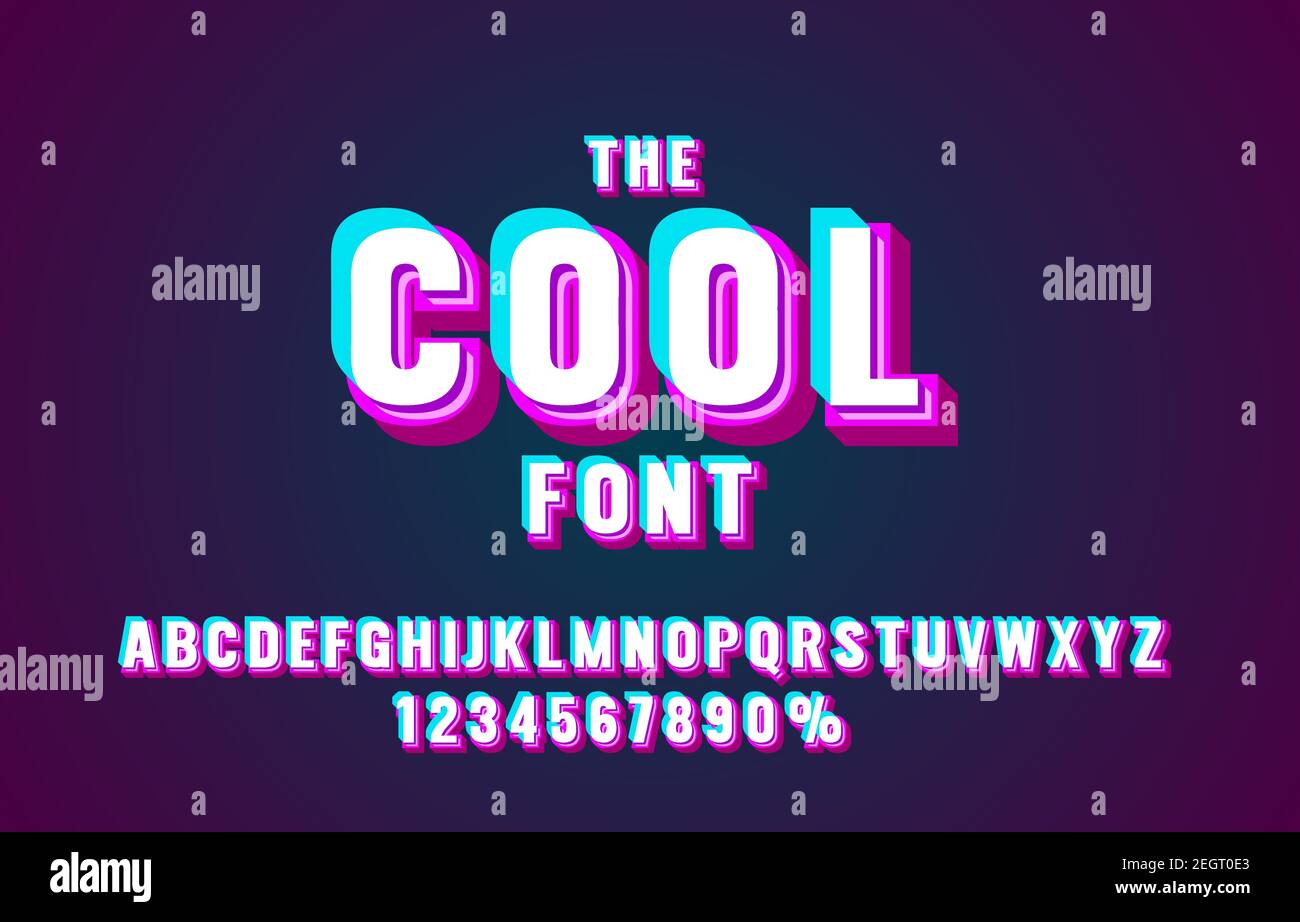 Cool font set collection, letters and numbers symbol. Vector ...