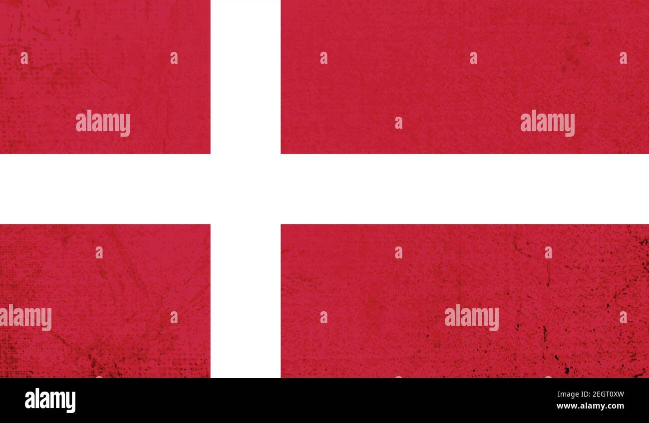Denmark flag with waving grunge texture. Vector background Stock Vector ...