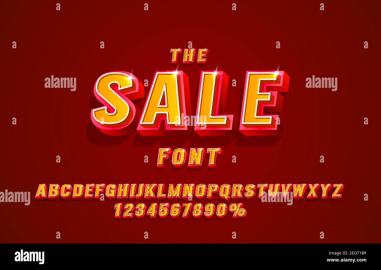 Sale font set collection, letters and numbers symbol. Vector ...