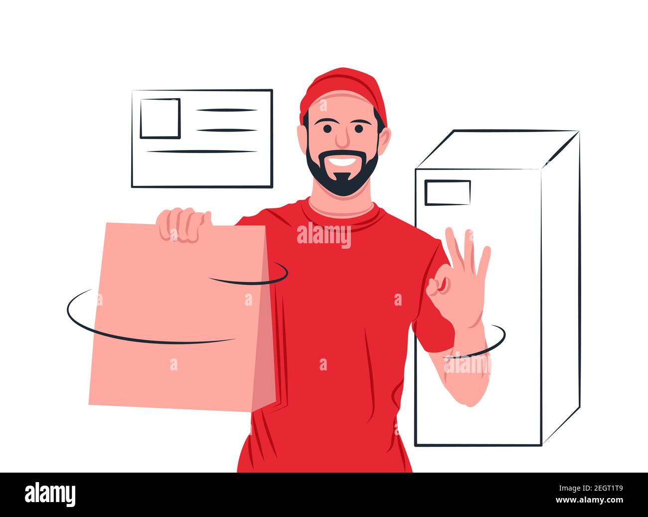 Happy delivery guy in Stock Vector Images - Alamy