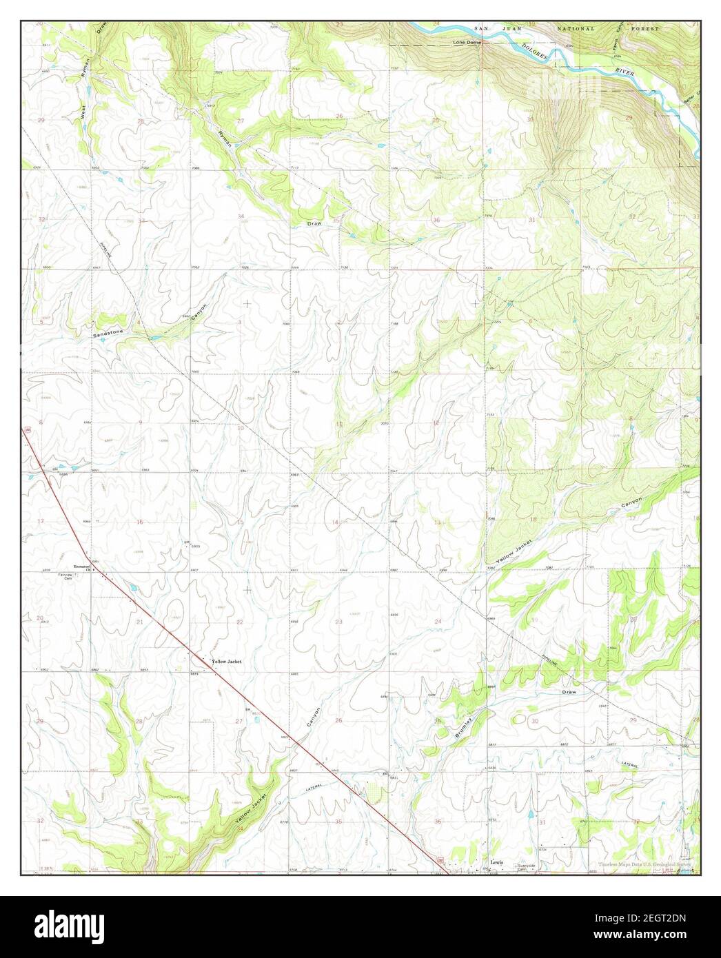 Yellow Jacket, Colorado, map 1965, 1:24000, United States of America by ...