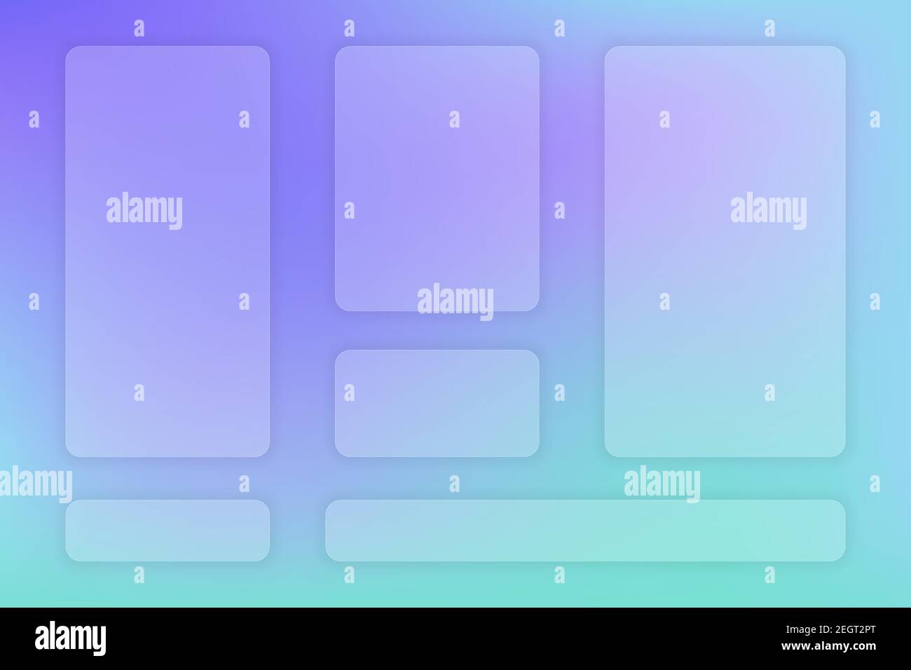 Abstract gradient background. Transparent frame in glass morphism style ...
